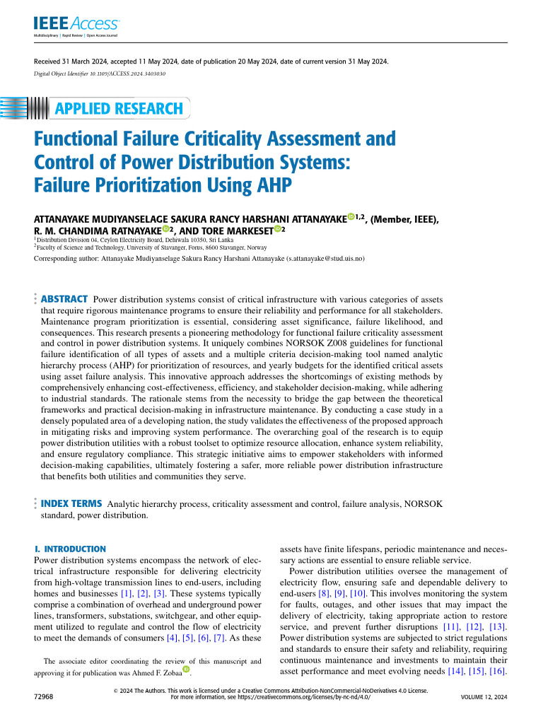 Functional Failure Criticality Assessment and Control Power ...
