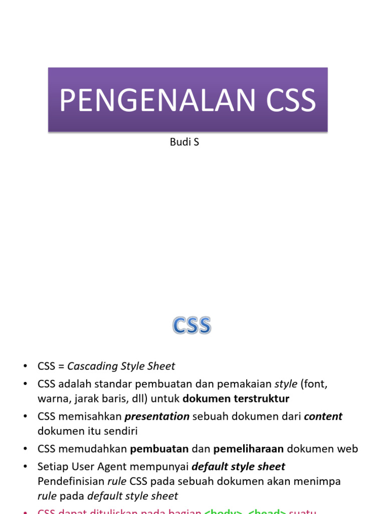 Pengenalan Css Budi Pdf