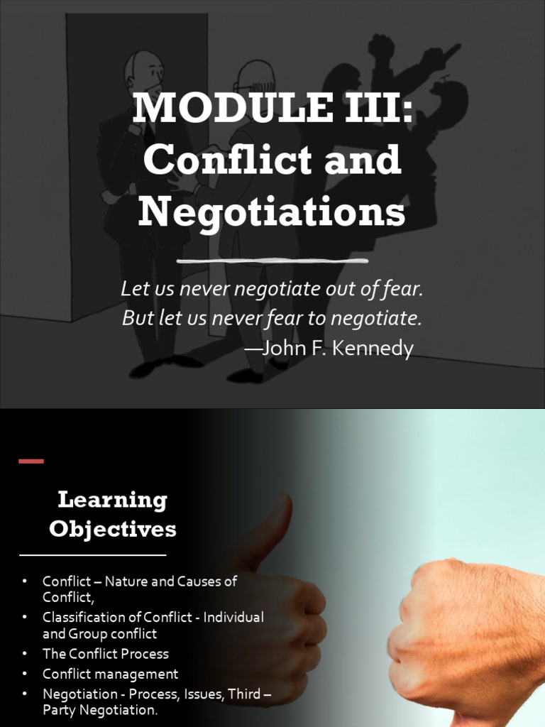 M3 - Conflicts Negotiations | PDF | Mediation | Negotiation