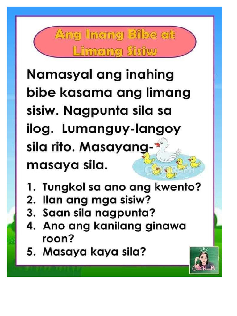 Filipino Reading Comprehension (Part 2) | PDF