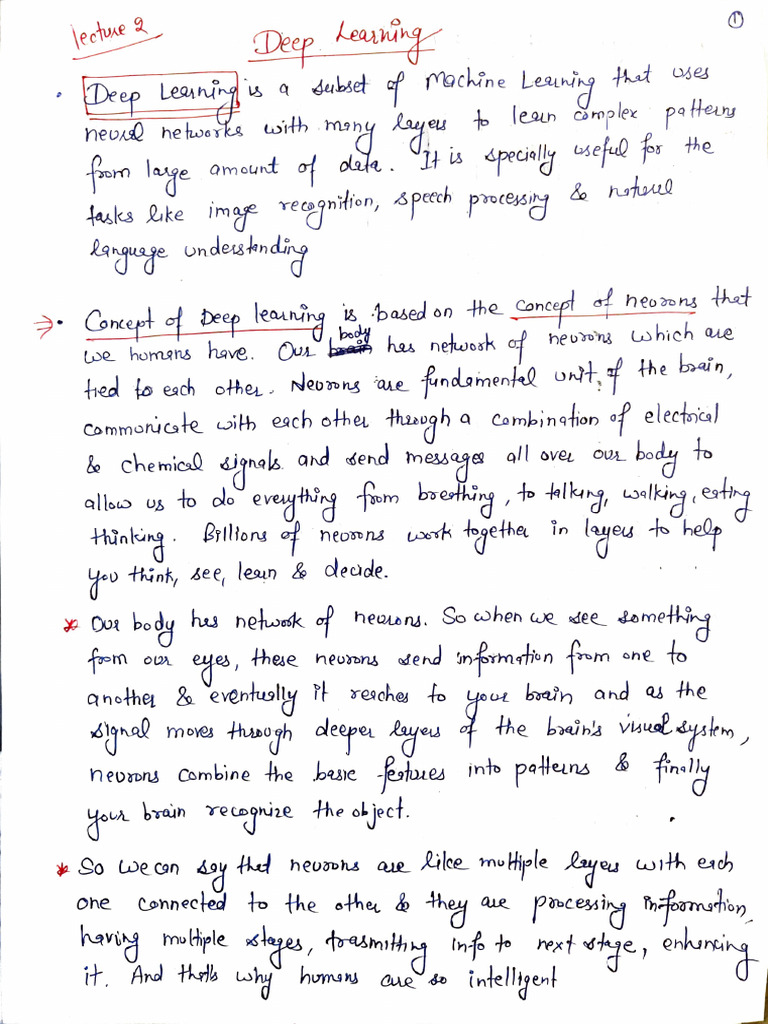 NOTES - What Is Deep Learning | PDF