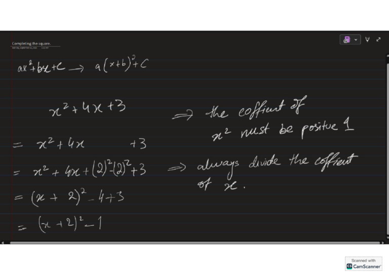 Completing The Square | PDF