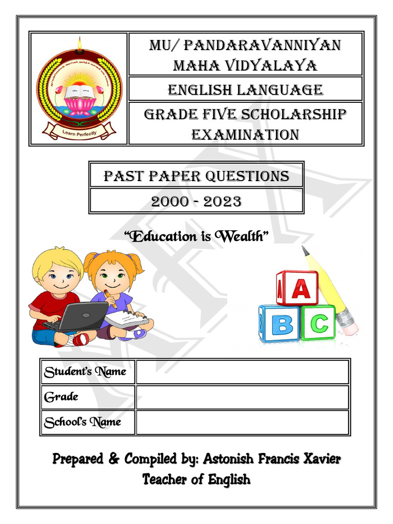 Grade 5 Scholarship Past Papers 2000-2023 | PDF | Linguistics