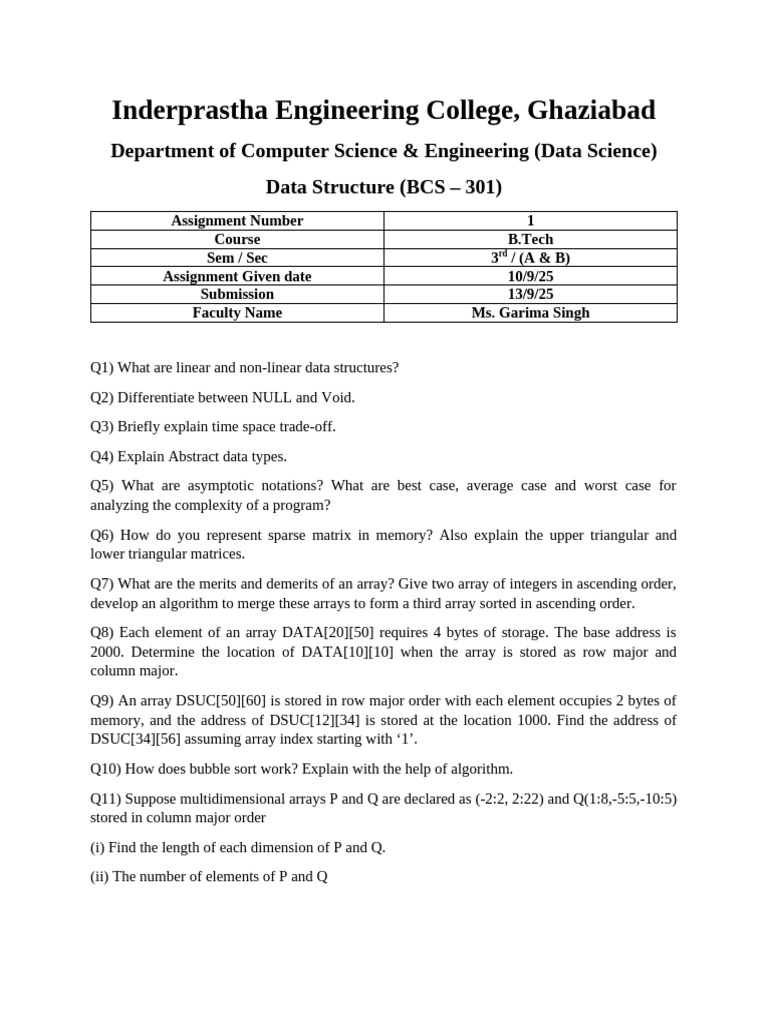 DS Assignment 1 (1) | PDF