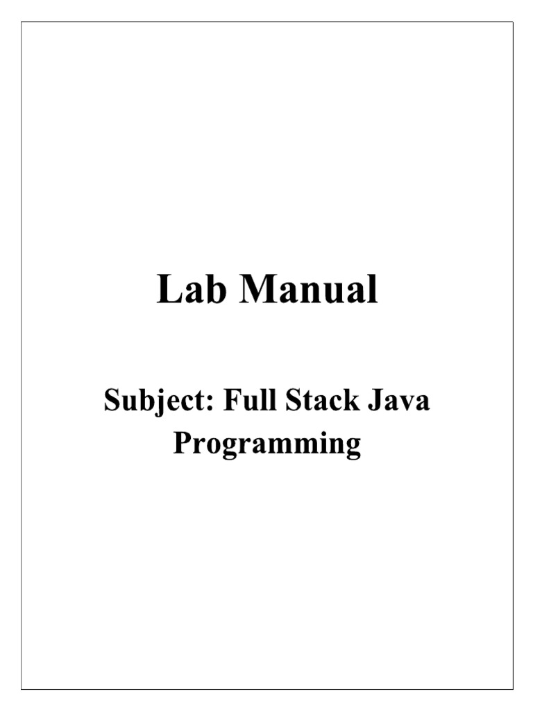 Java Lab Manual | PDF