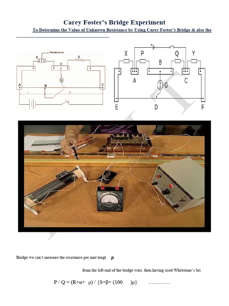 Carey Foster Bridge Experiment Guide | PDF