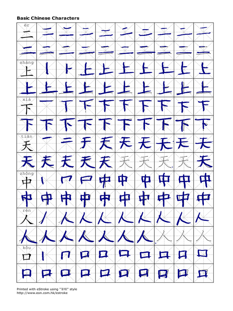 Basic Chinese Characters | PDF
