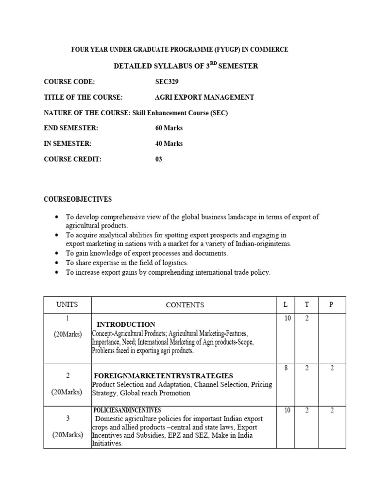 2 Agri Export Management 1 | PDF | Exports | Business
