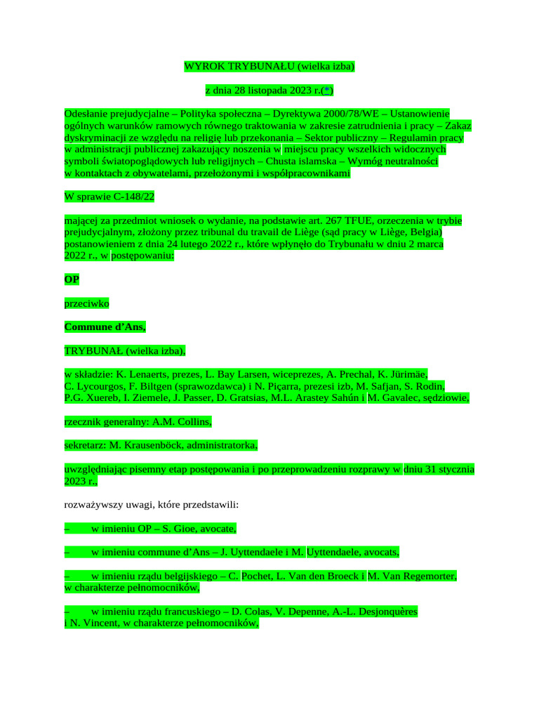Sprawa C 148 - 22 | PDF