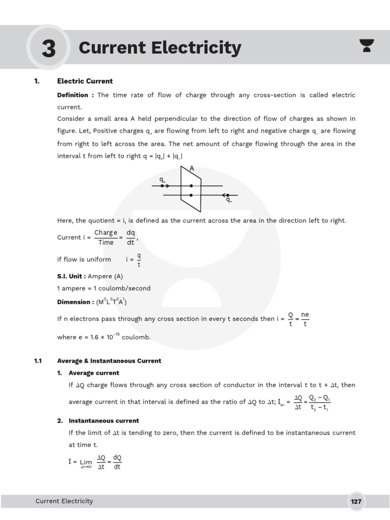 Current Electricity | PDF | Electrical Resistivity And Conductivity | Electric Current