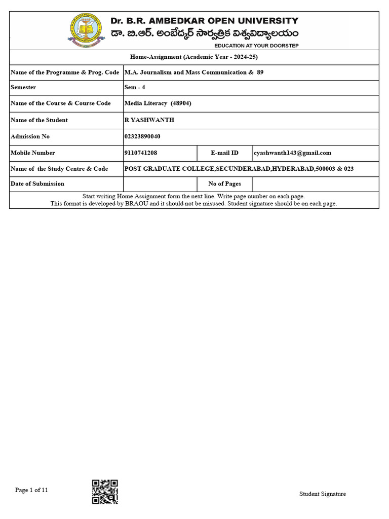 Booklet Assignment 1 | PDF | Journalism | Reading (Process)
