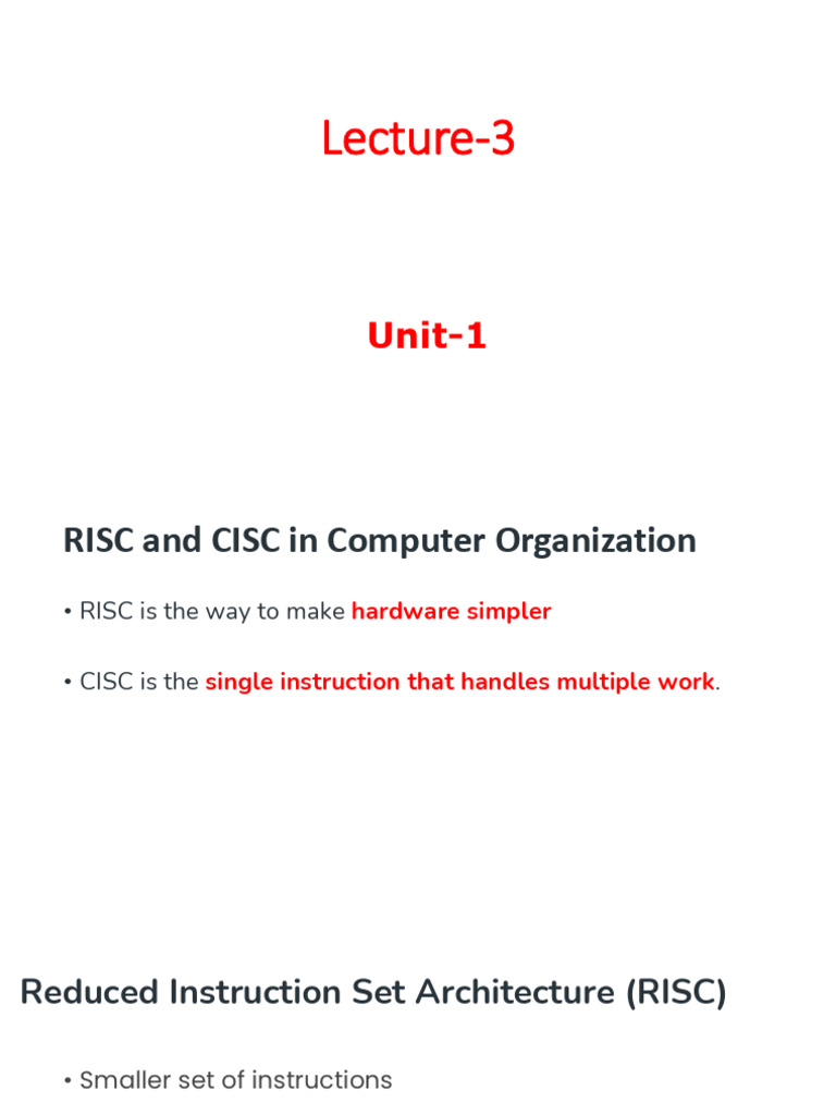 A346739964 - 20248 - 5 - 2025 - Lecture 3 Risc Cisc. Ece310 | PDF | Central Processing Unit | 64 ...