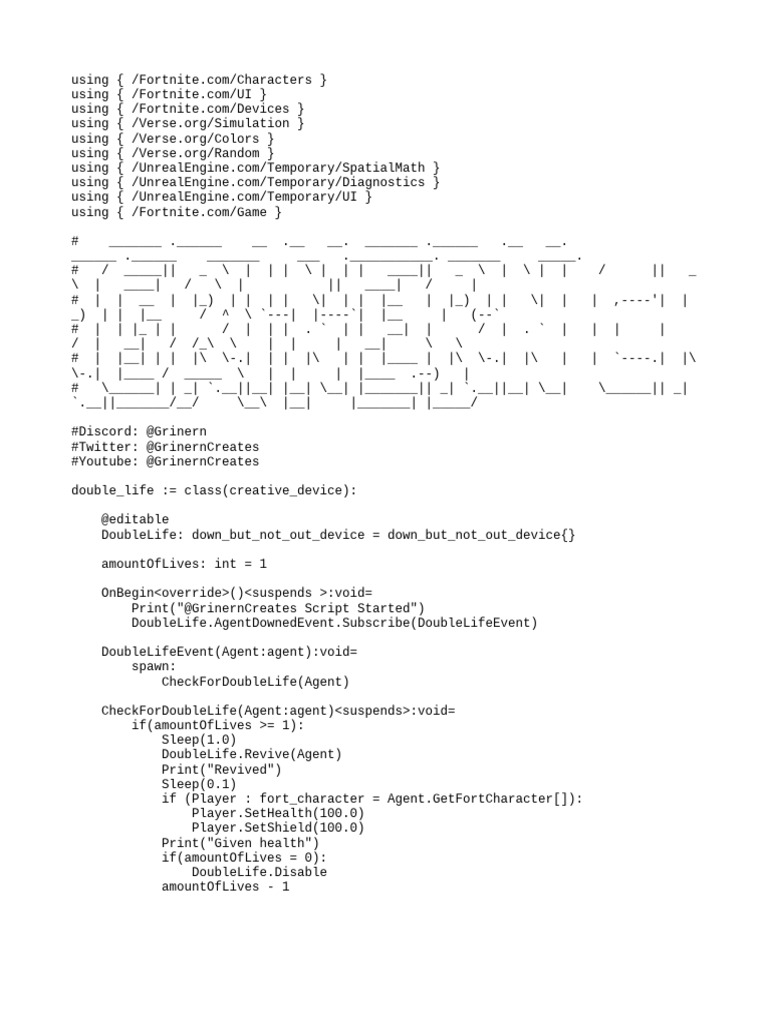 Fortnite Double Life Device Script | PDF