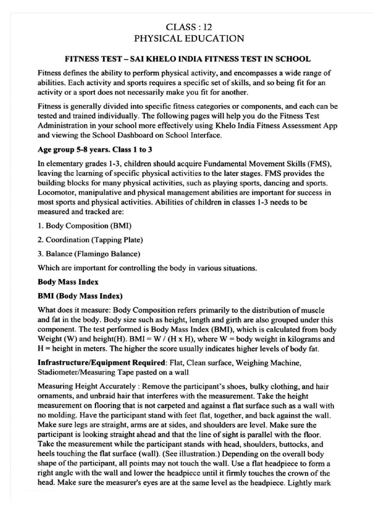 Physical Education Class-12 | PDF