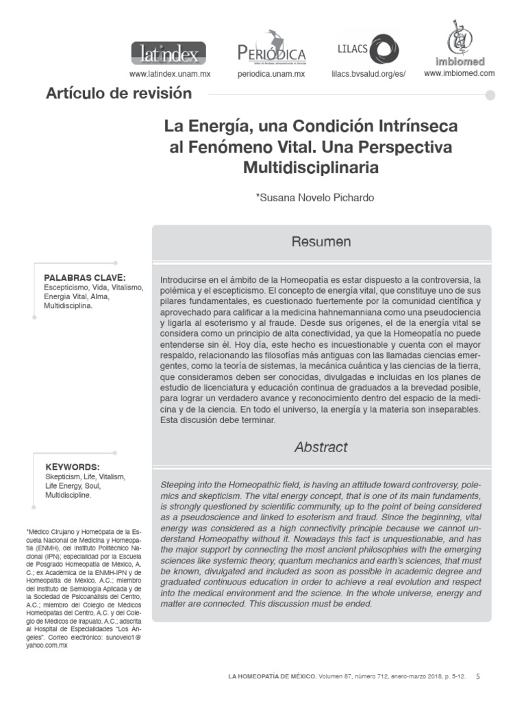 01 712 LHM 2018 Ene Mar | PDF | Vida | Vitalismo