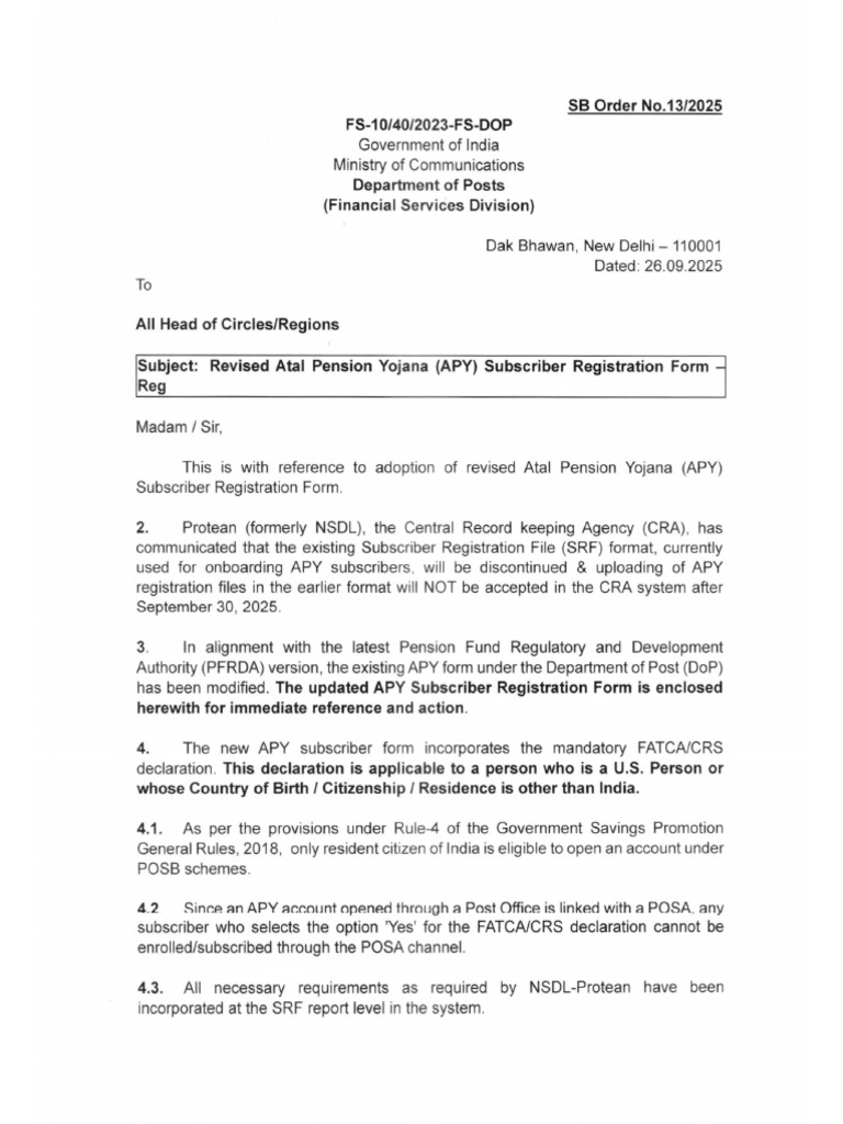 SB Order No. 13 - 2025 (Revised APY Form) | PDF | Identity Document | Taxes