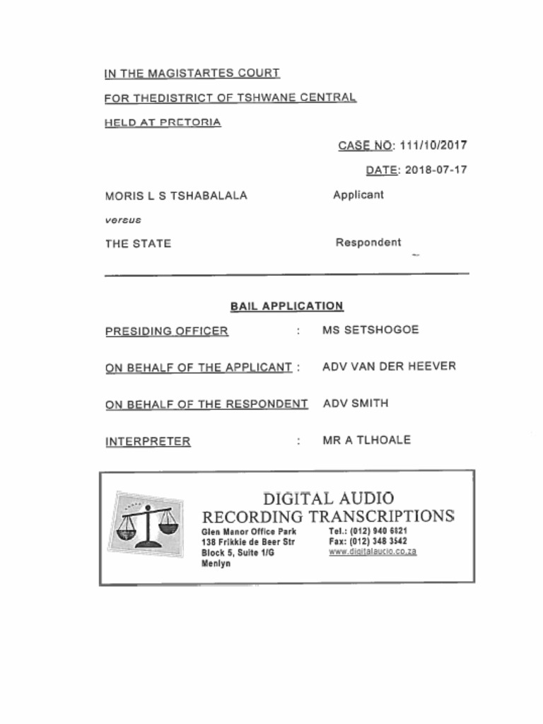 Transcript KGB Bail Application | PDF