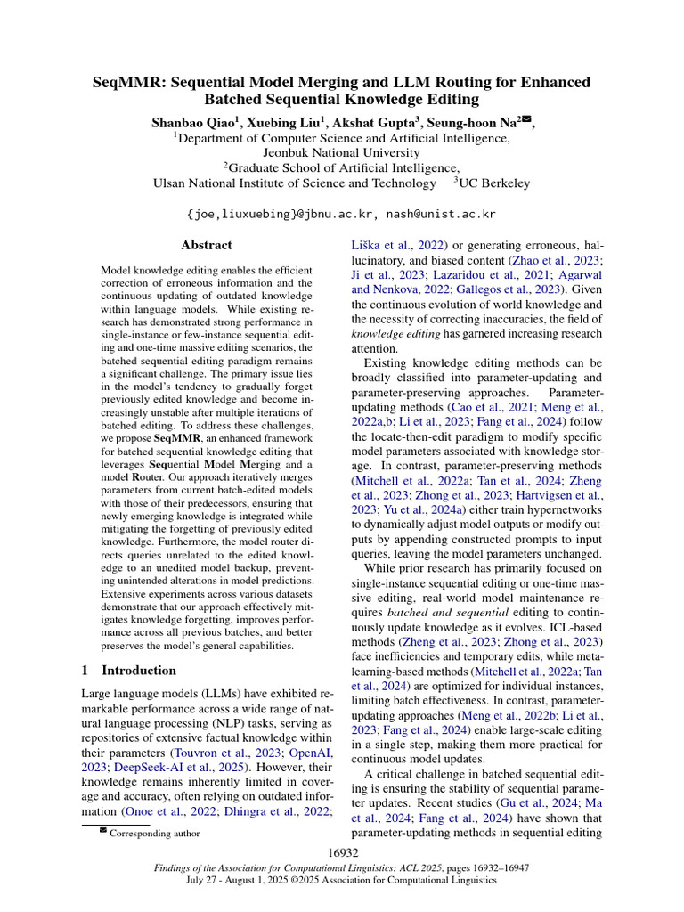 Qiao 等 - 2025 - SeqMMR Sequential Model Merging and LLM Routing for Enhanced Batched Sequential ...