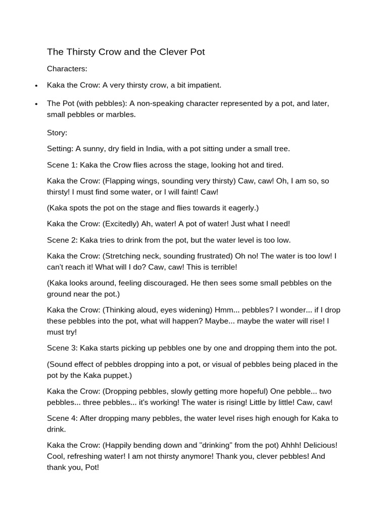 Characters in The Thirsty Crow Story | PDF | Zoology
