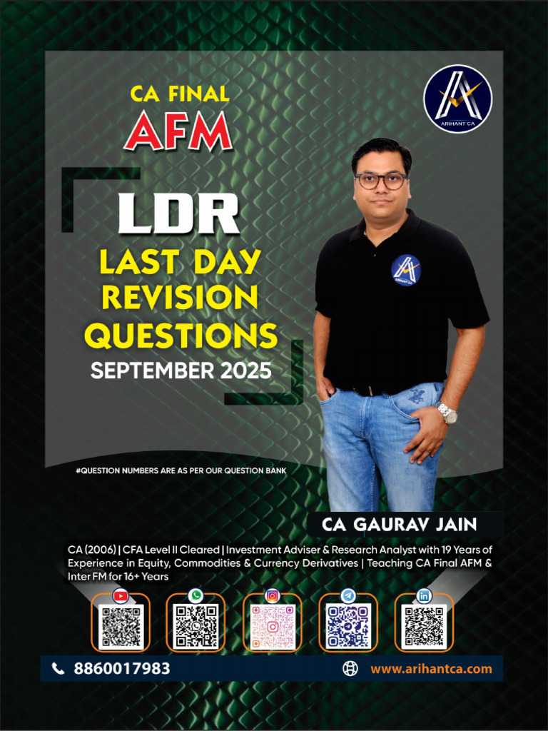 Ca Final Afm Power Pack LDR Last Day Revision Questions September | PDF ...
