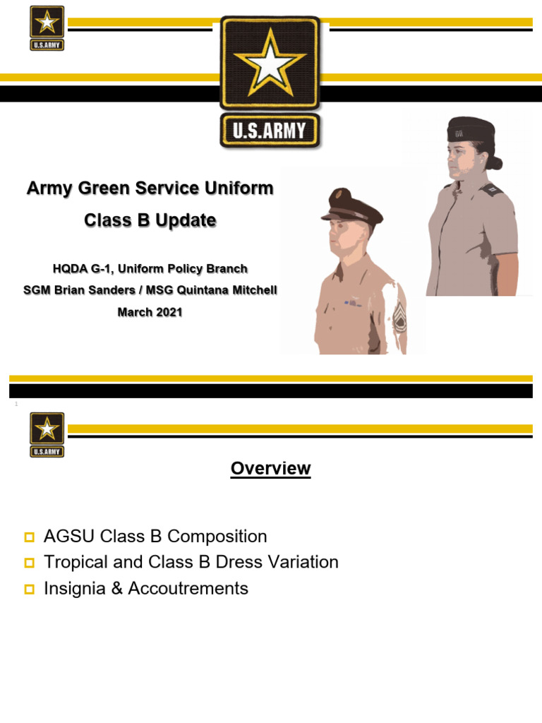 AGSU Class B Uniform Guidelines | PDF | Military Personal Equipment ...