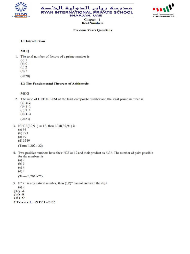 Real Numbers Assignment 1 | PDF
