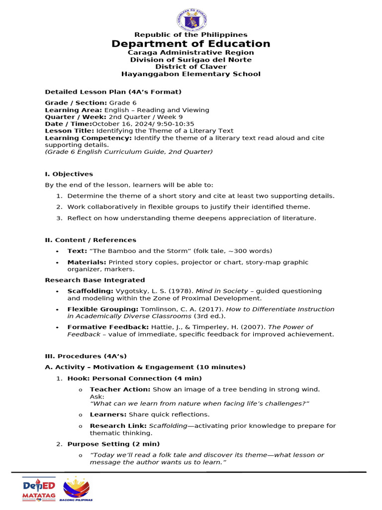 Annotation for Indicator 1.2.2 Lesson Plan | PDF | Human Communication ...