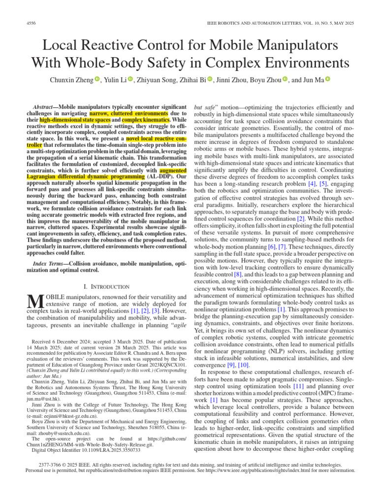 Local Reactive Control for Safe Manipulation | PDF | Mathematical ...