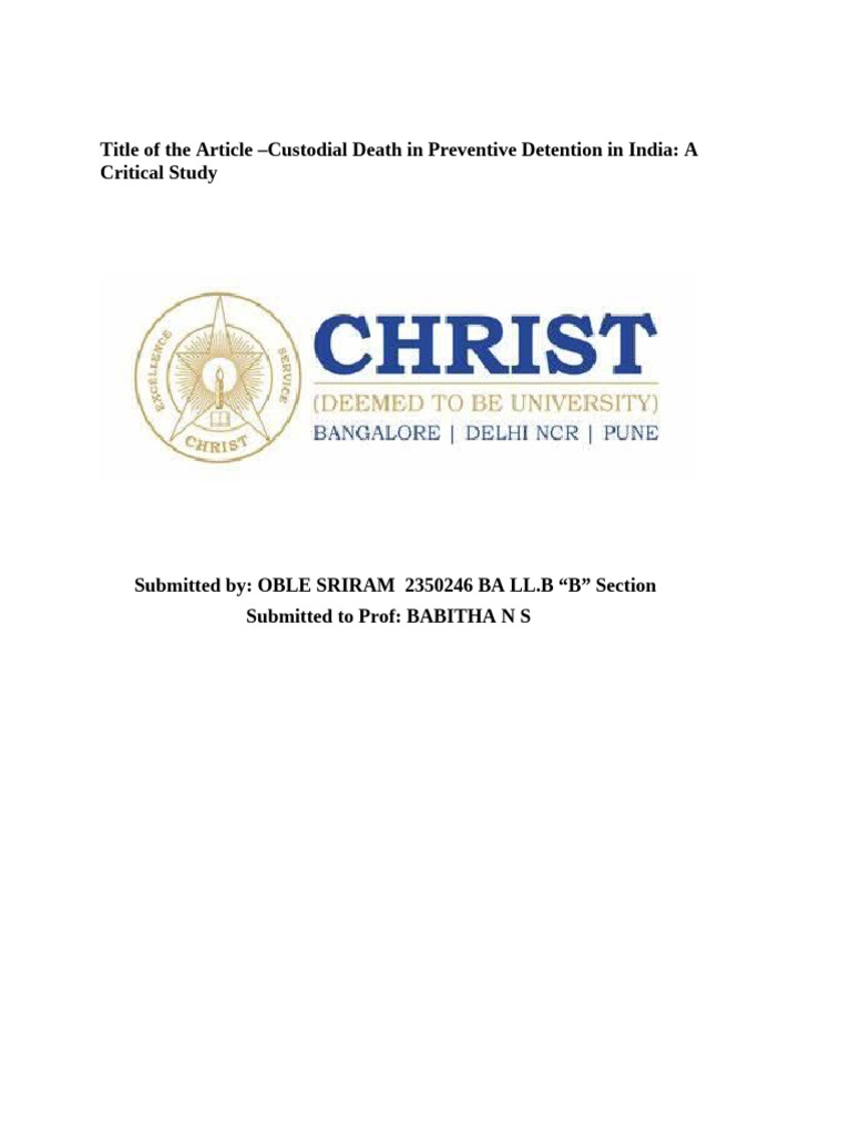 Oble LRW | PDF | Torture | Police