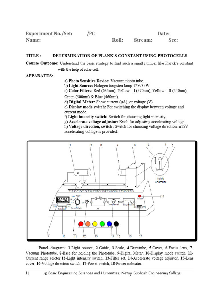 Plancks Constant - PC (Modified) | PDF | Photoelectric Effect ...