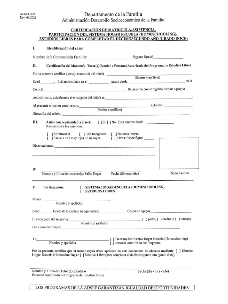 ADSEF-147 Rev 01-2025 | PDF