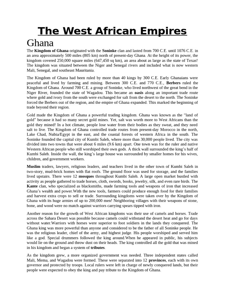 The West African Empires - 125733 | PDF | West Africa