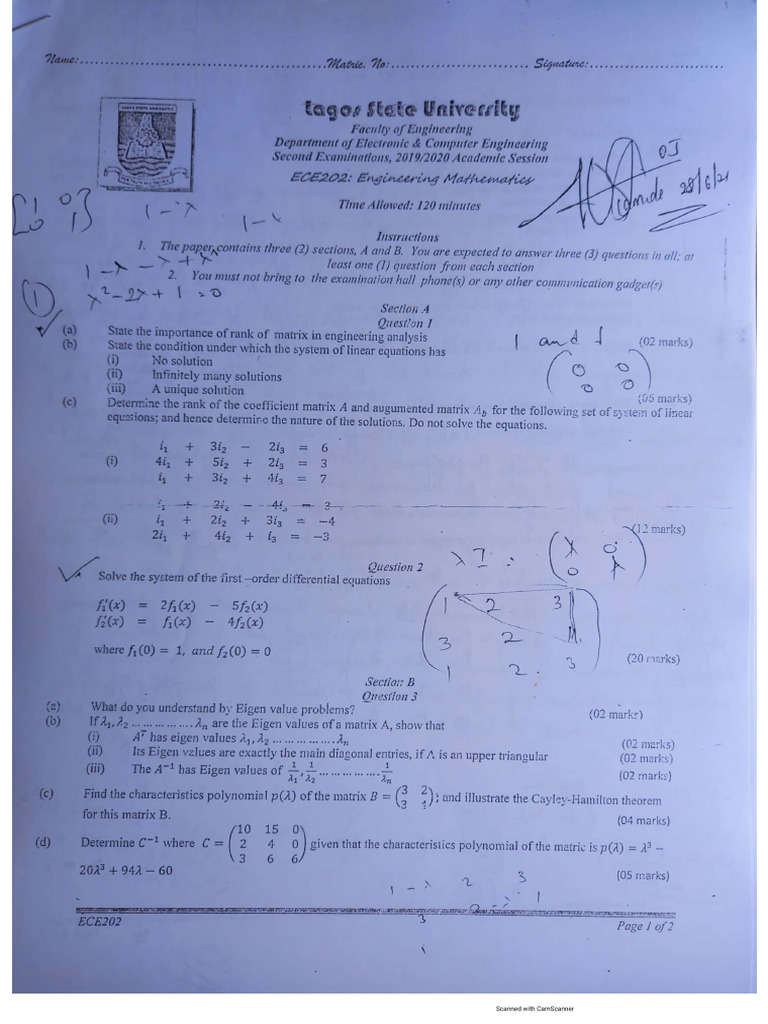 Ece 202 Past Question and Answer | PDF