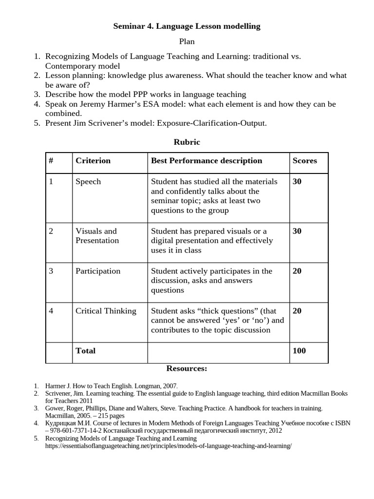 Language Teaching Models and Planning | PDF | Language Education ...