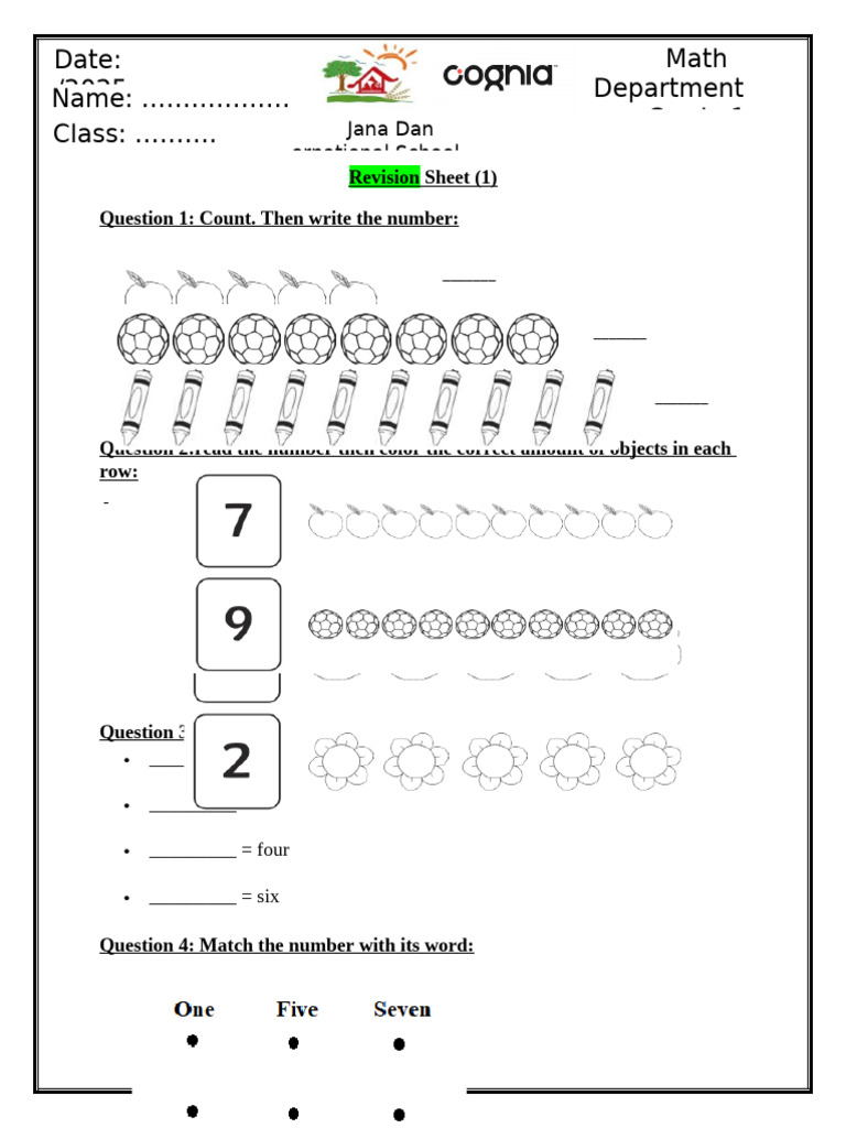 Revision Sheet w3 | PDF
