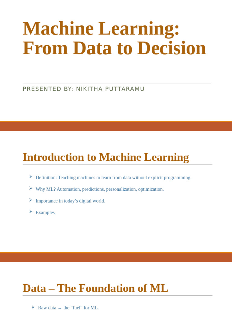 Machine Learning Data To Decision-Day2 - Nikitha P | PDF | Machine ...