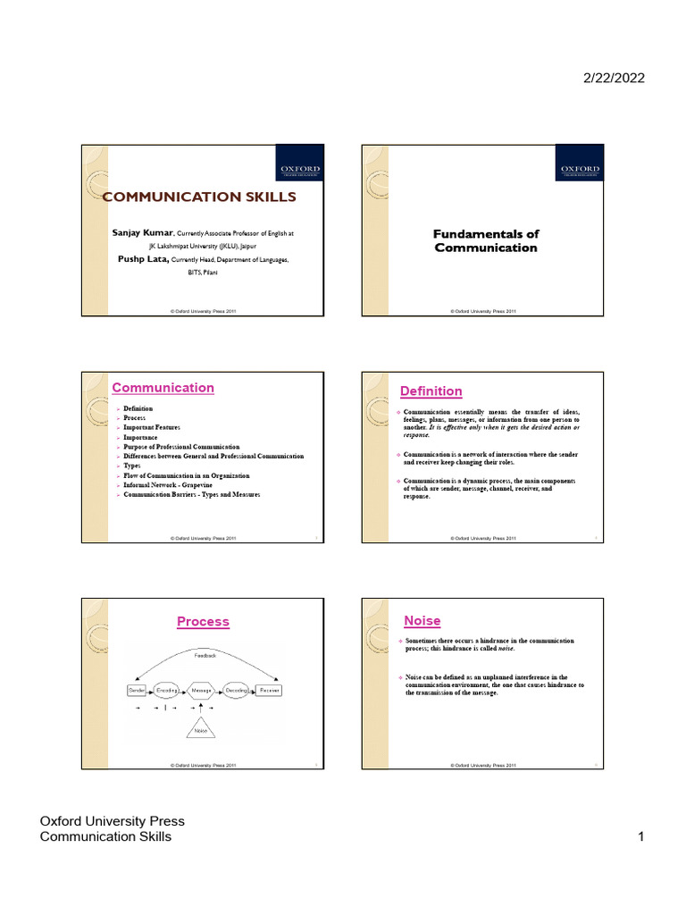 Communication Skills Overview Guide | PDF | Communication | Nonverbal ...