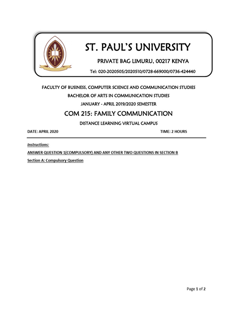 Family Communication Course Overview | PDF | Psychological Concepts ...