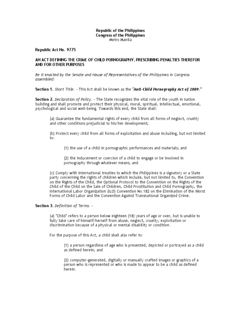 Ra 9775 | PDF | Child Pornography | Victimology