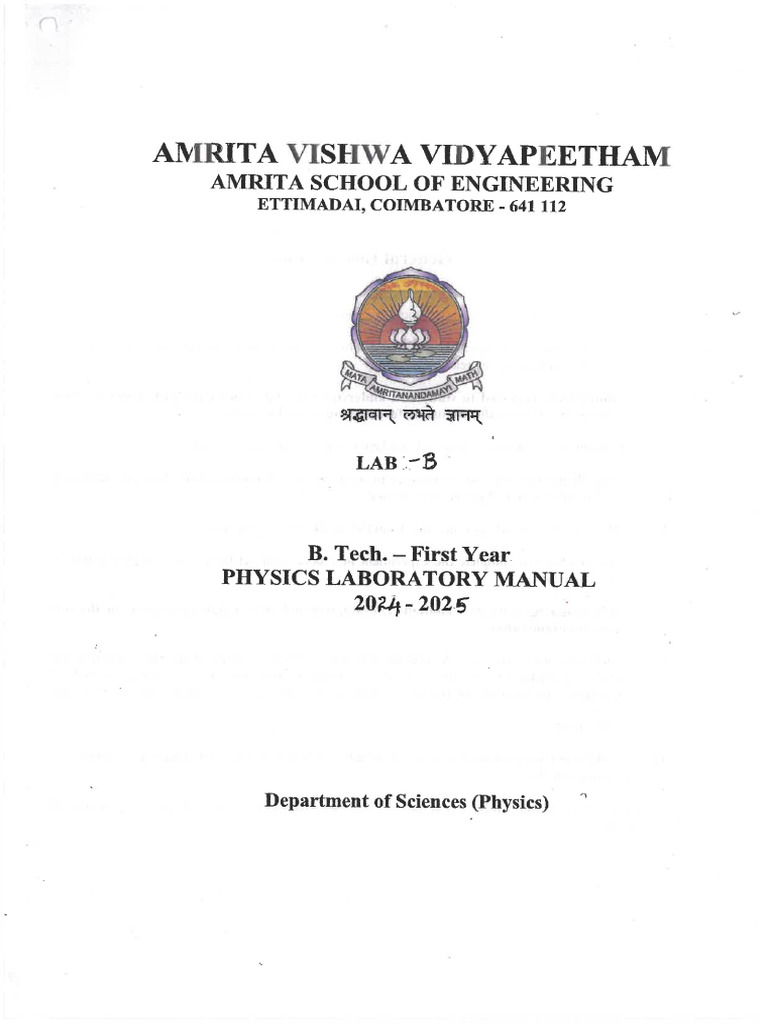 Engineering Physics Labmanual | PDF