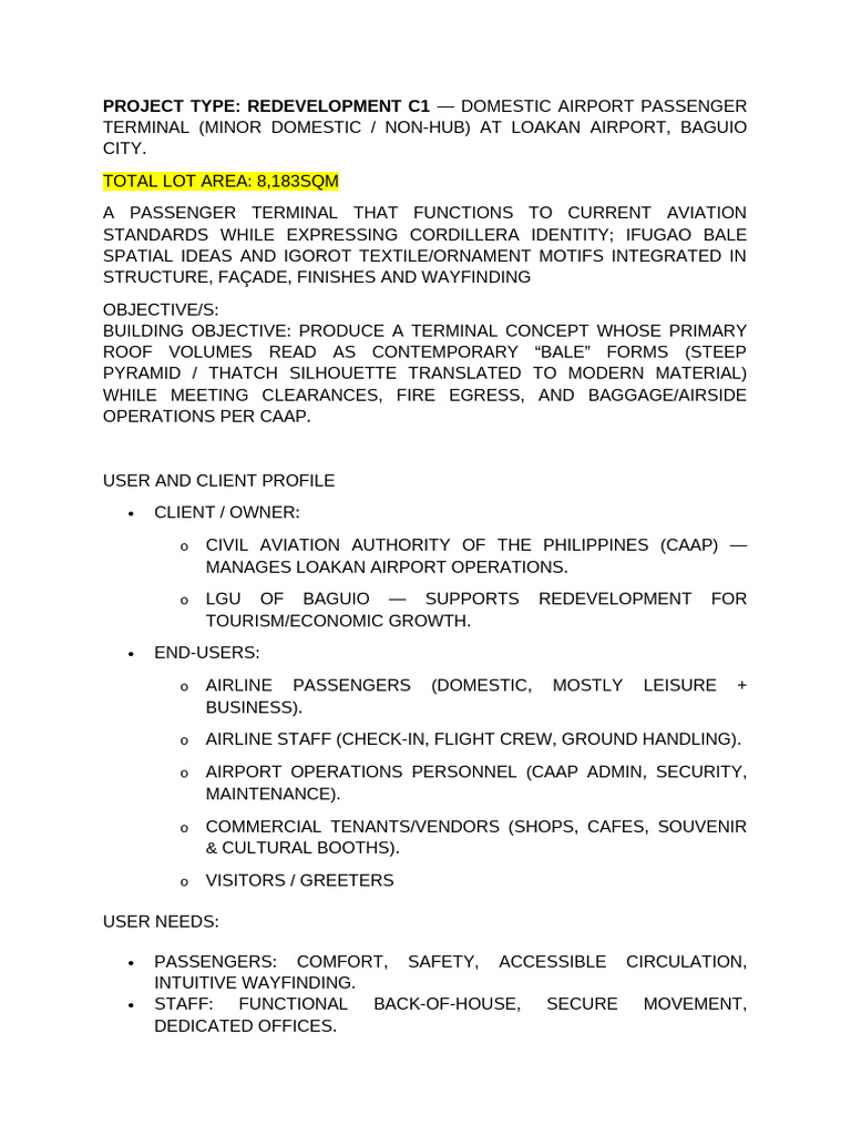 Loakan Airport Terminal Redevelopment Plan | PDF | Baggage | Airport