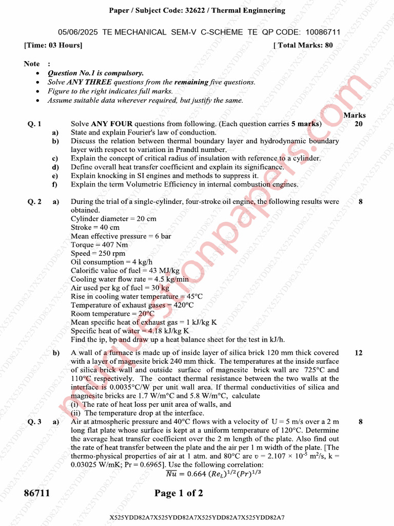 Mechanical Engineering Exam Paper | PDF