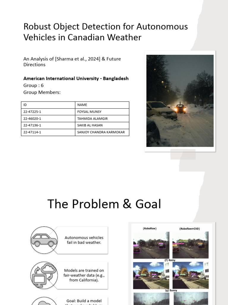 Robust Object Detection Canadian Weather | PDF