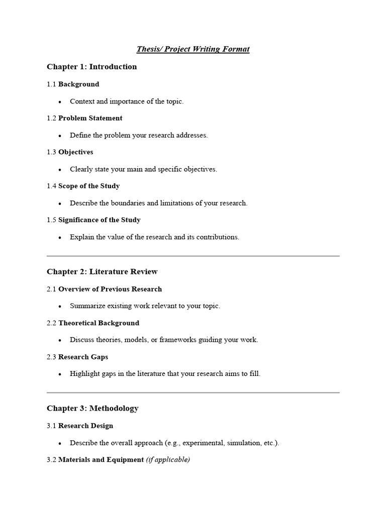 Project Writing Format Guide | PDF