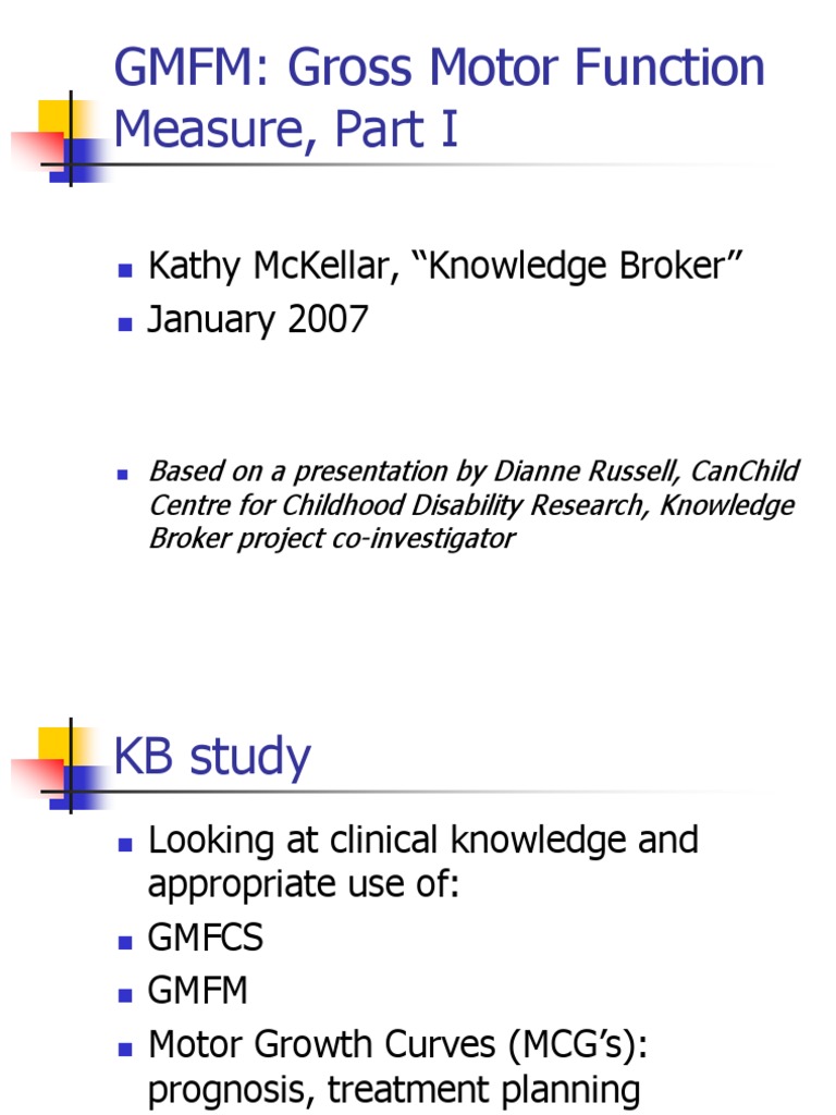 GMFM Presentation Parts I and II | Download Free PDF | Level Of ...