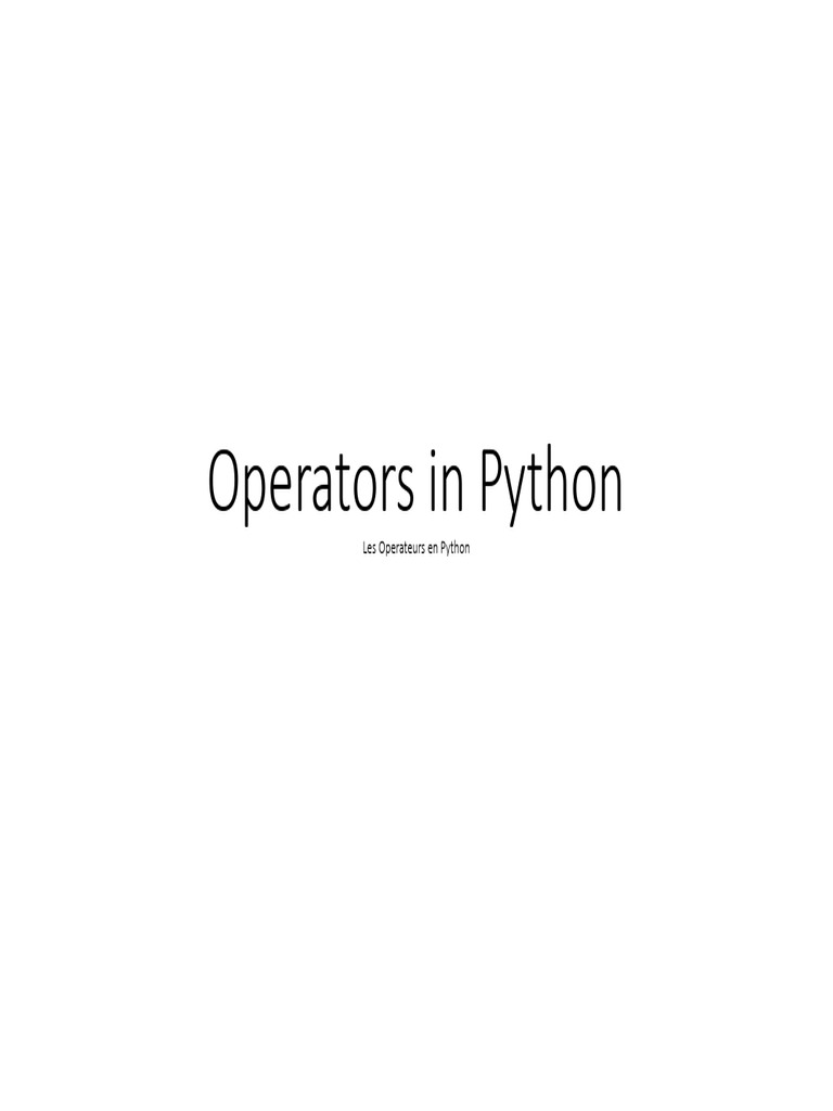 Cours3 - Operators in Python | PDF | Multiplication | Discrete Mathematics