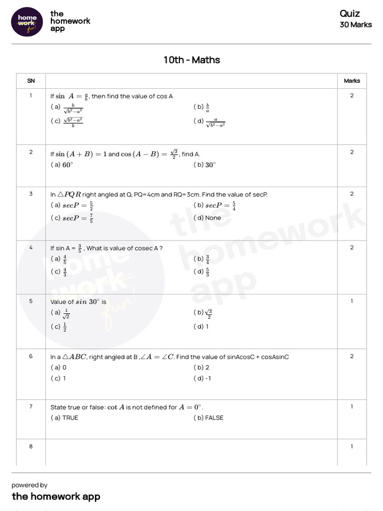 10th Trigonometry Ratio N Values 1 | PDF | Trigonometry | Trigonometric ...