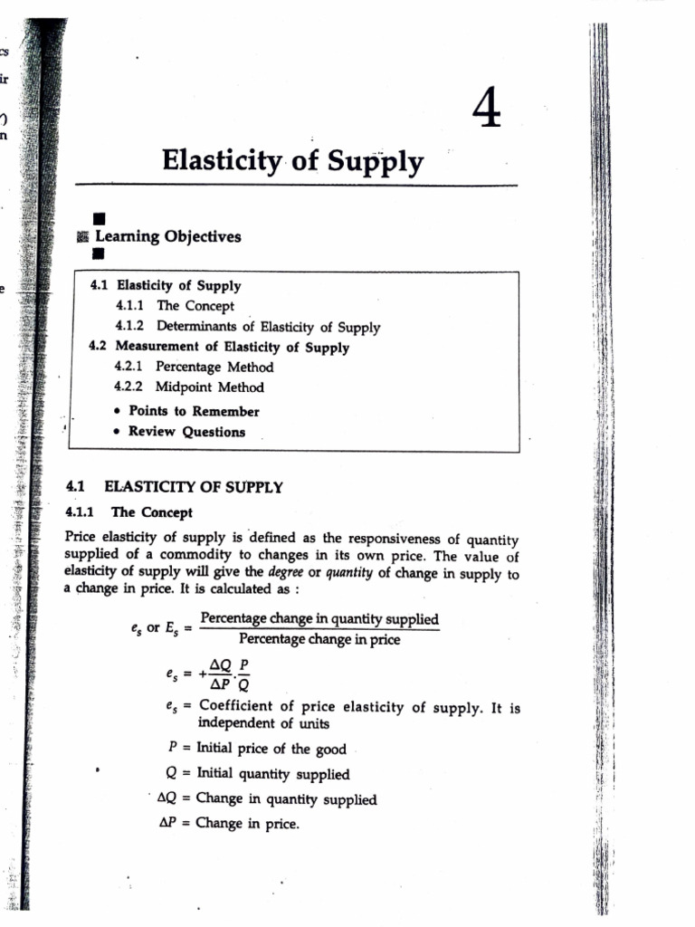 Elasticity of Supply and Introduction | PDF