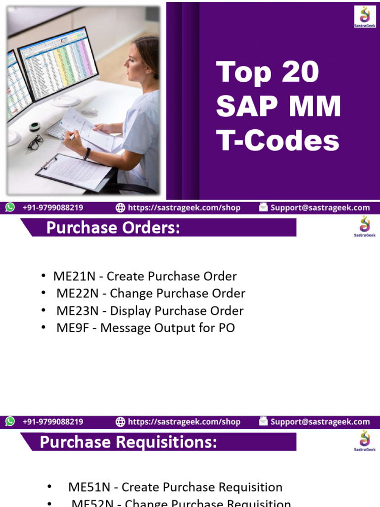 Sap MM Tcodes | PDF