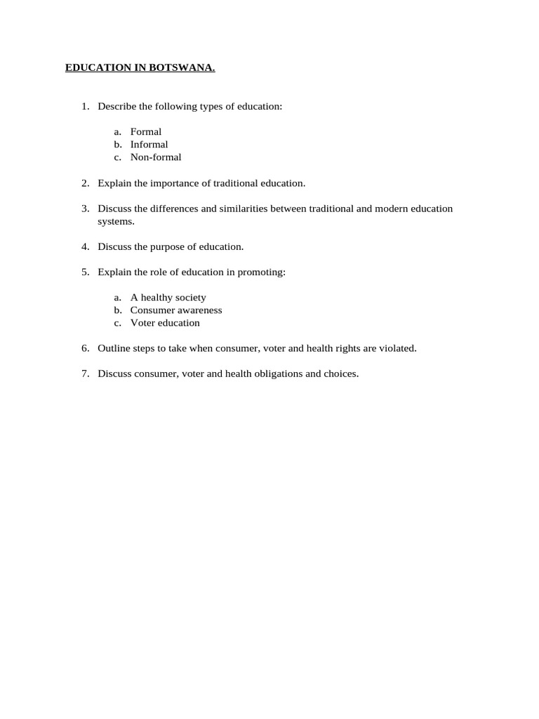 Module 6. Education in Botswana | PDF